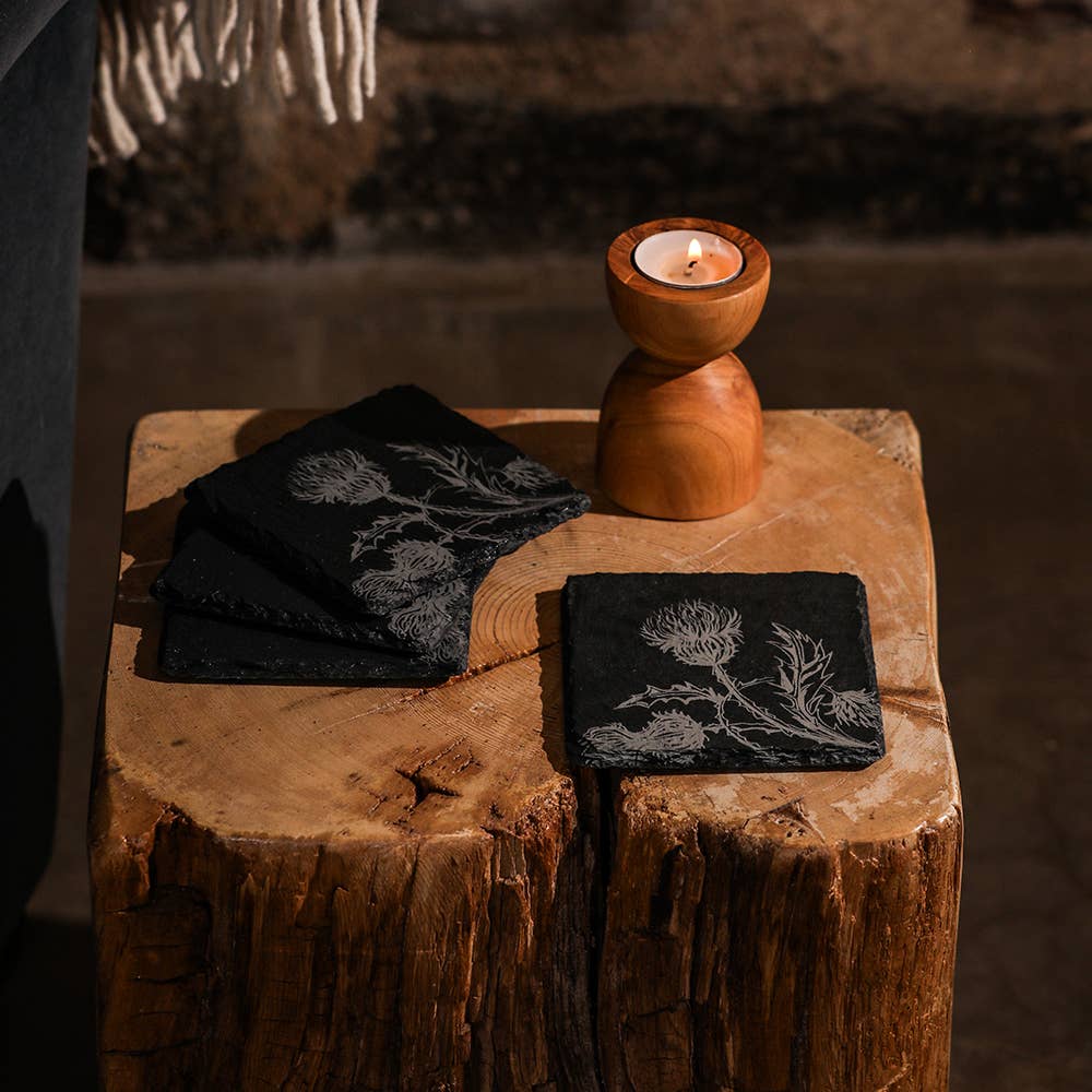 Thistle Slate Coaster Set - Season and Stir