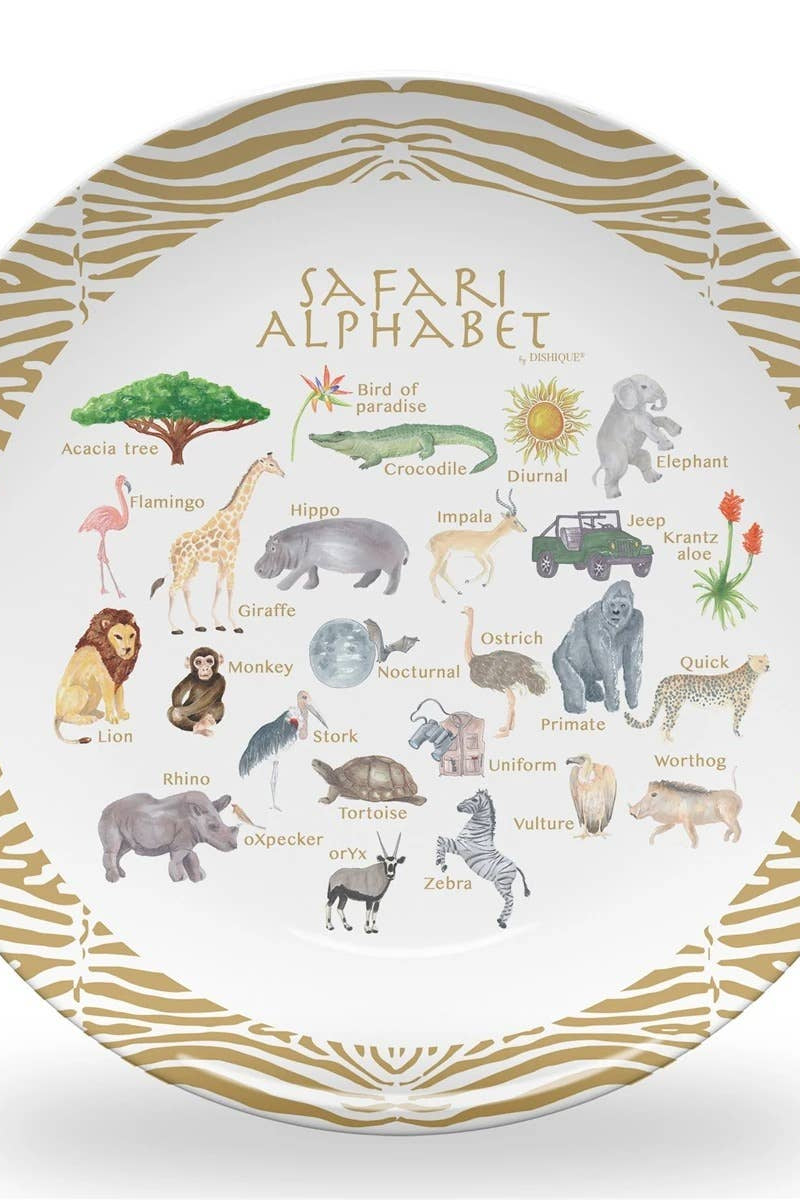 Unbreakable Kid's Plate - Safari Alphabet – Season and Stir